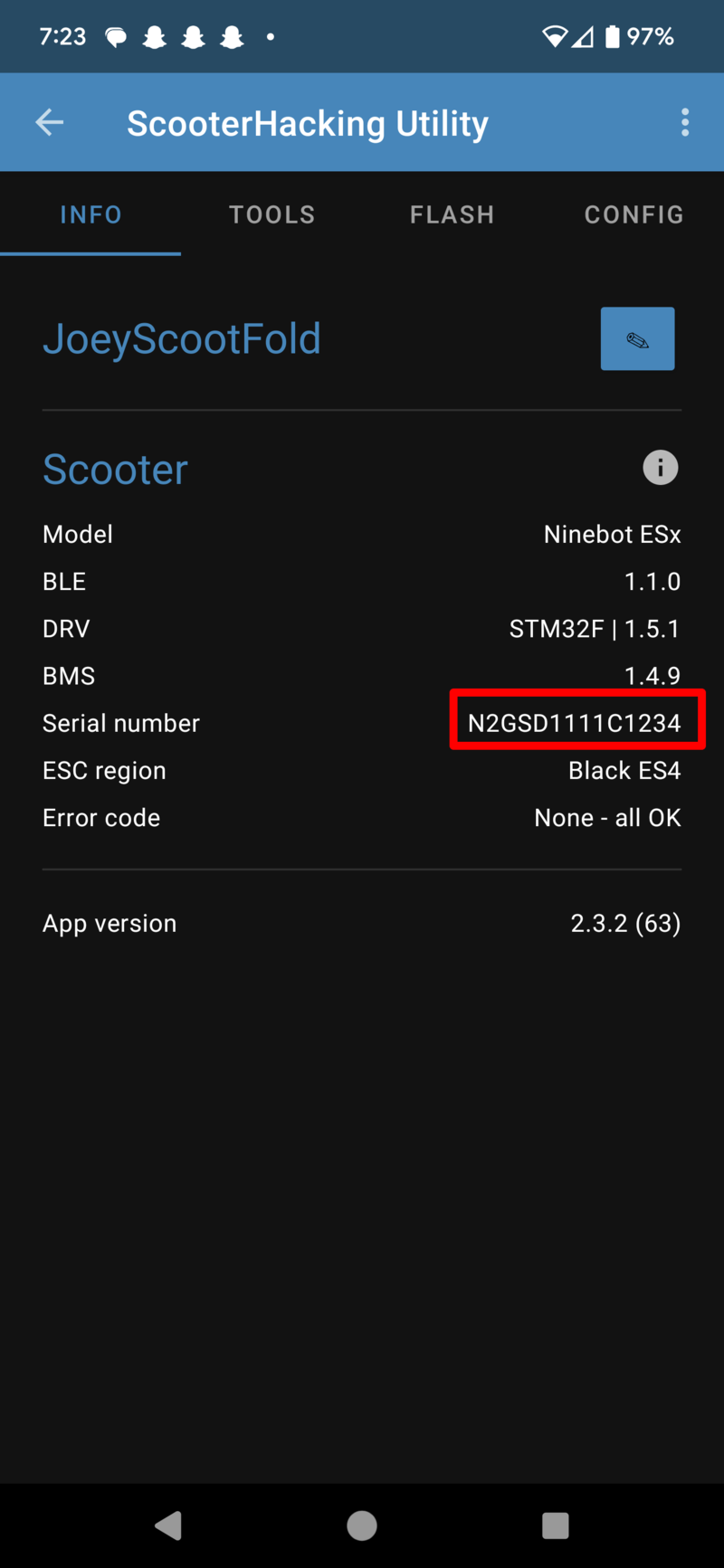 Ninebot ESX Change Serial/Region - Joey's Wiki